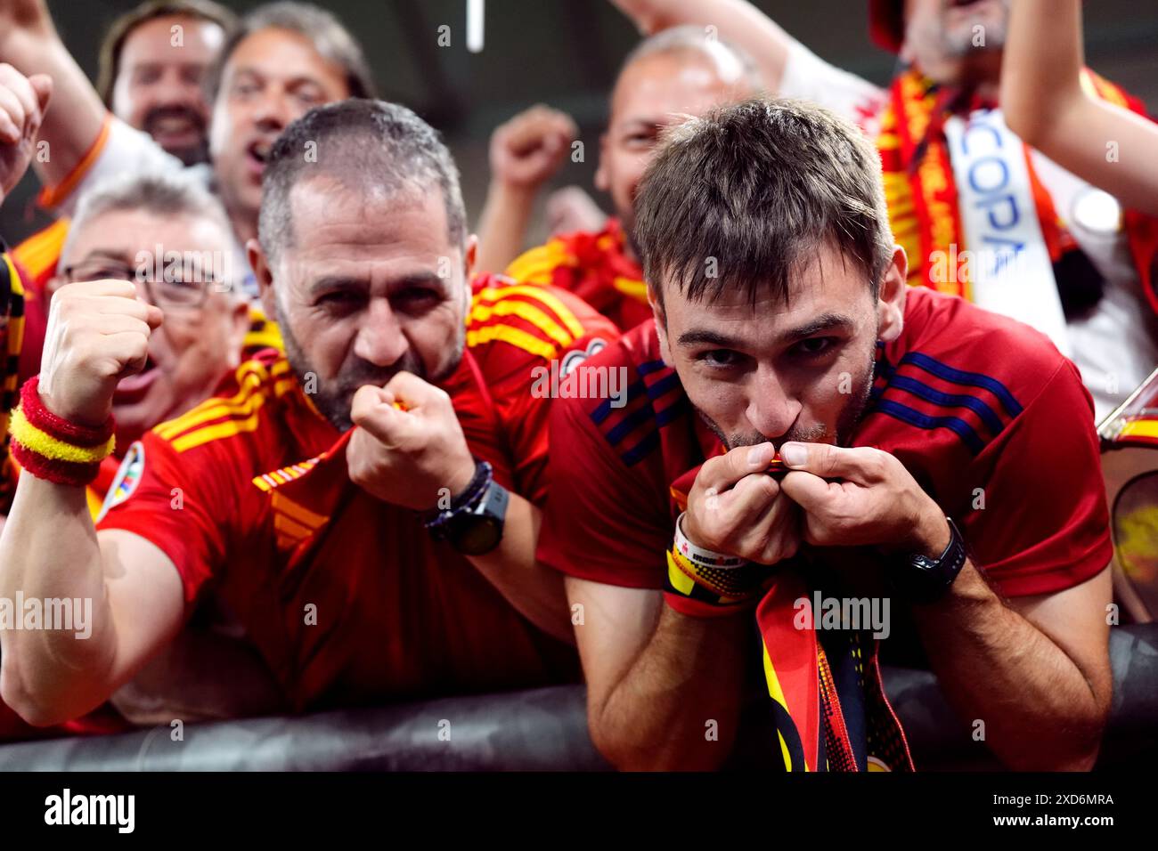 Spain fans celebrate after the UEFA Euro 2024 Group B match at the ...