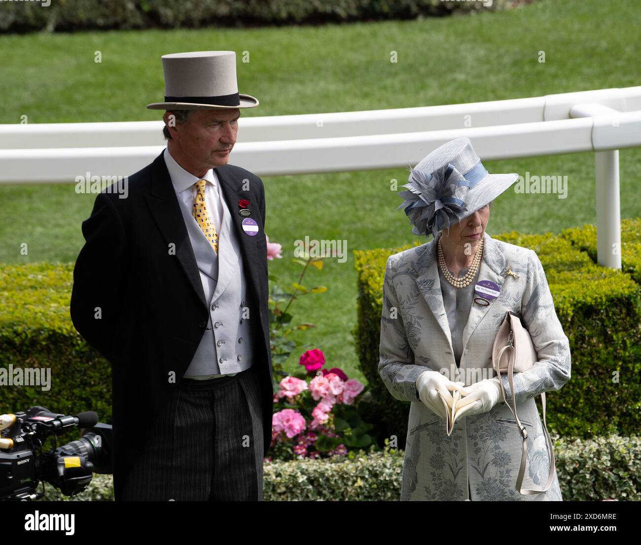 Ascot, UK. 20th June, 2024. Admiral Sir Tim Lawrence and Princess Anne ...