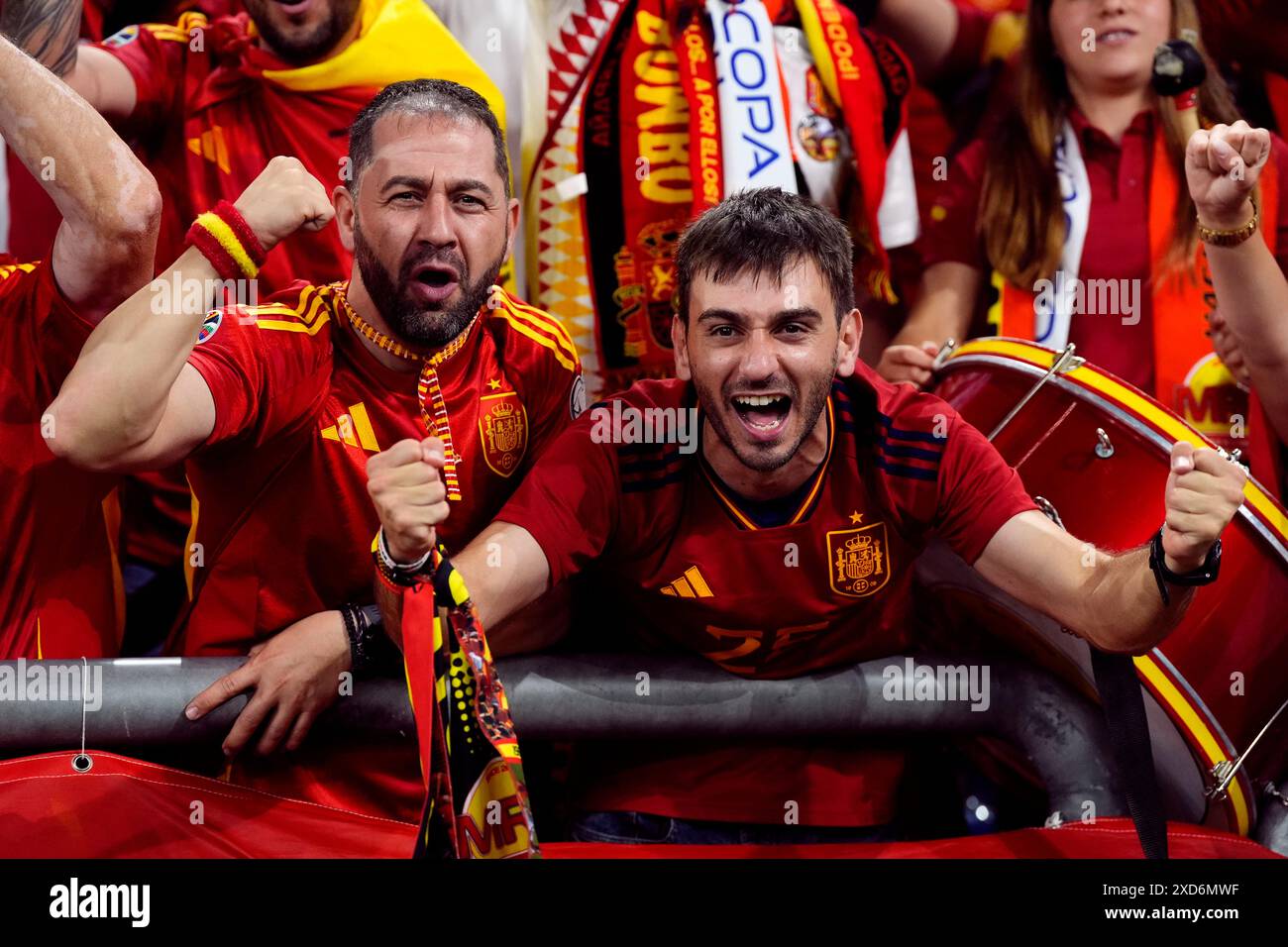 Spain fans celebrate after the UEFA Euro 2024 Group B match at the ...