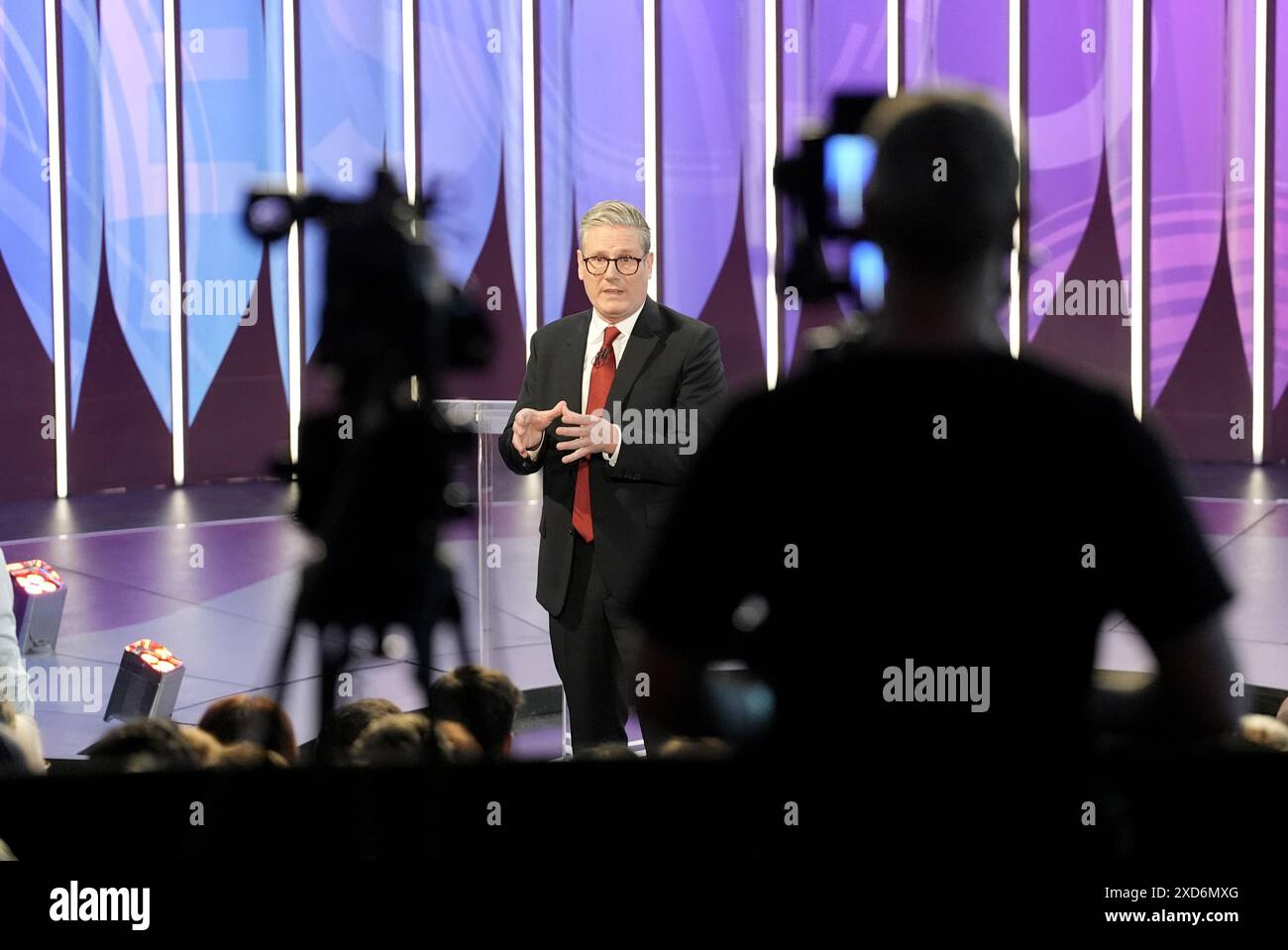 Labour leader Sir Keir Starmer speaking during a BBC Question Time ...
