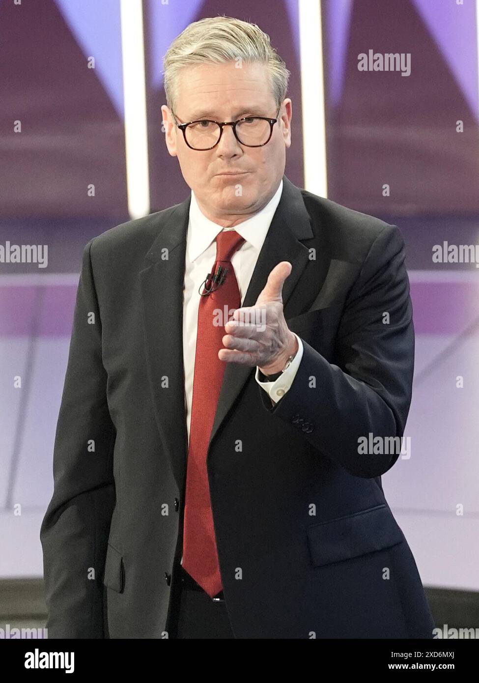 Labour leader Sir Keir Starmer speaking during a BBC Question Time ...