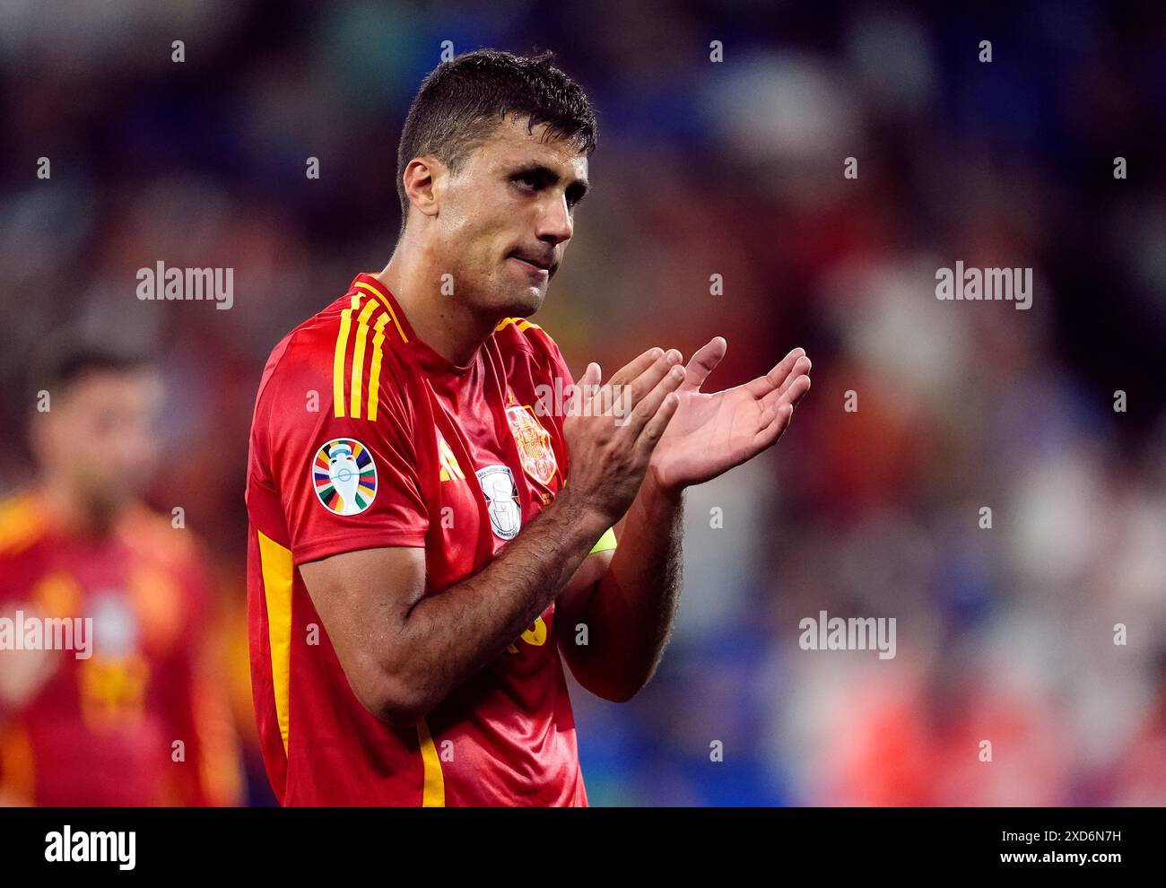 Spain's Rodri after the UEFA Euro 2024 Group B match at the Arena ...