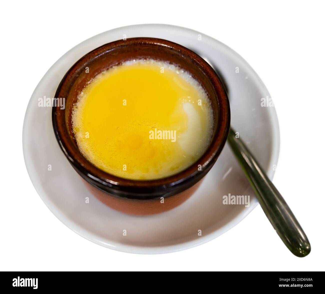 Clay pot contains fermented milk curd with honey Stock Photo - Alamy