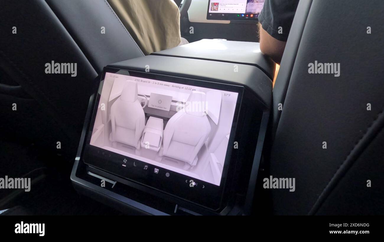 Interior View of Driving a Tesla Cybertruck Stock Photo - Alamy