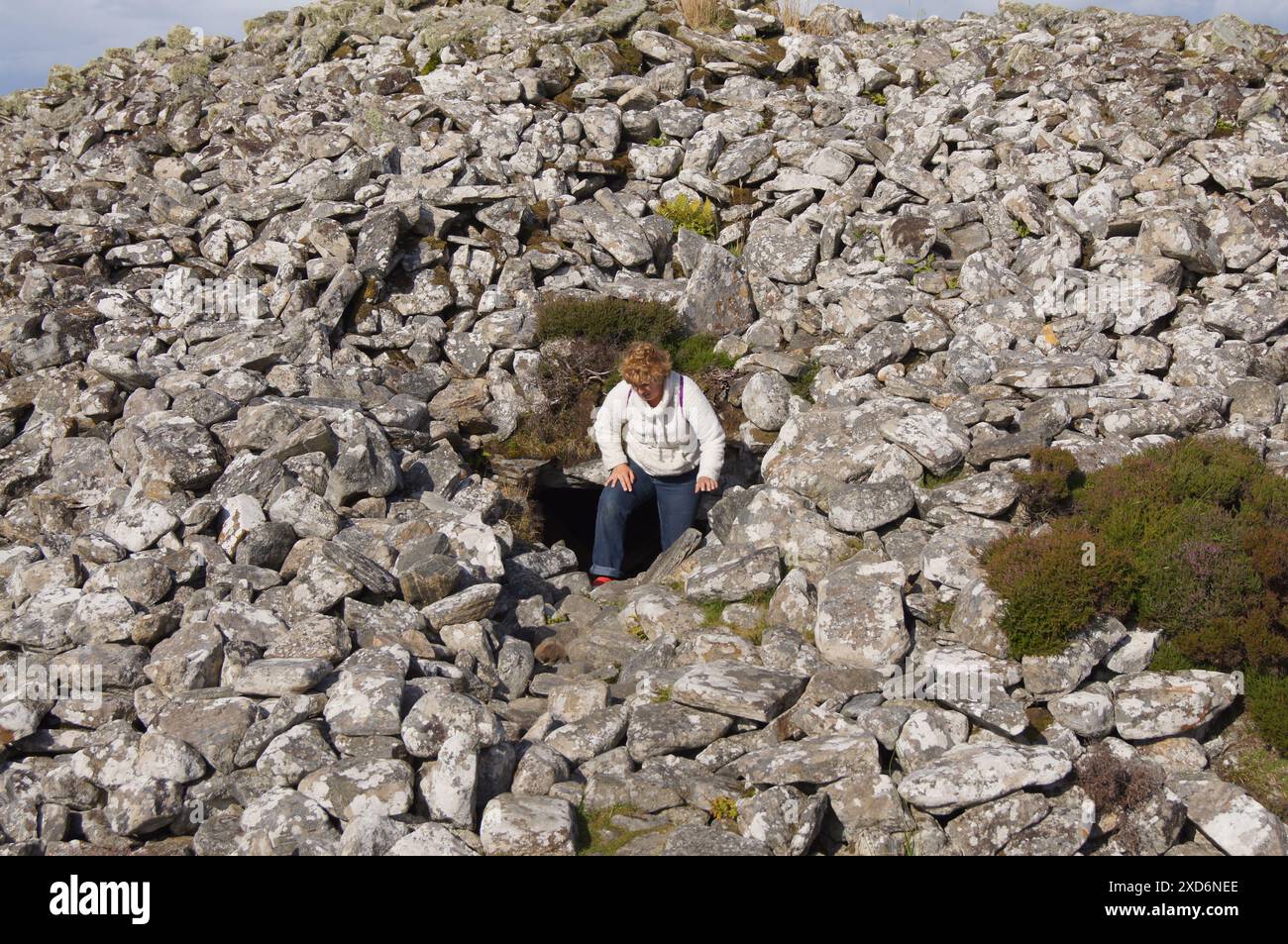 Barpa Langass, a Neolithic chambered cairn on the Isle of North Uist in ...