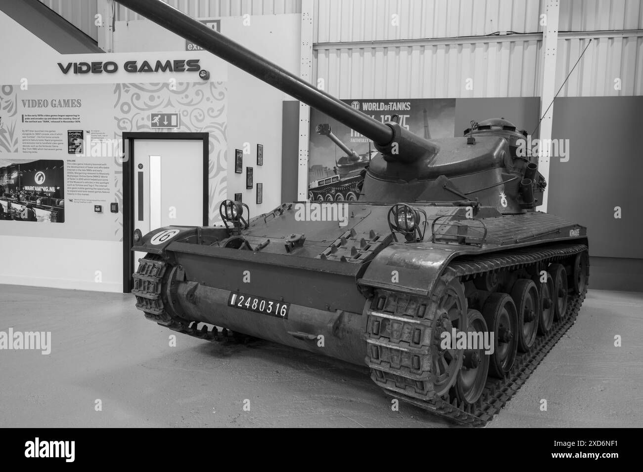Bovington.Dorset.United Kingdom.February 25th 2024.An Amx 13 light tank ...