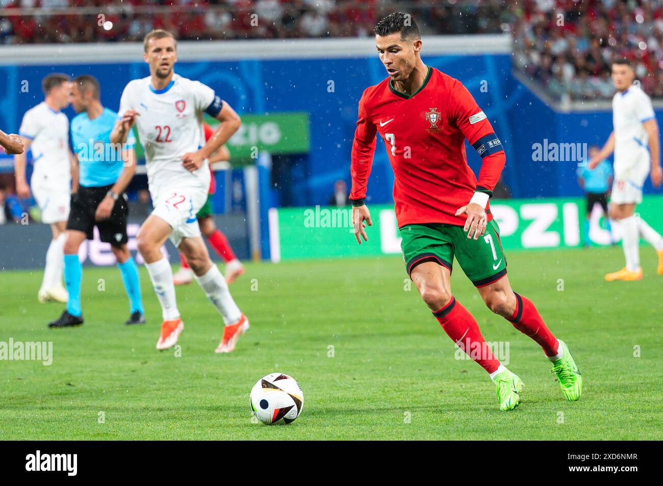 LEIPZIG, GERMANY - JUNE 18, 2024: Euro 2024 Groupe F match Portugal vs Czechia 2:1. In action ...