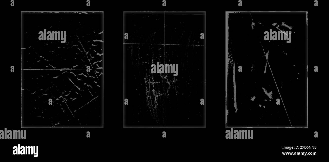 Rough grunge vinyl overlay set. Folded paper photocopy texture ...