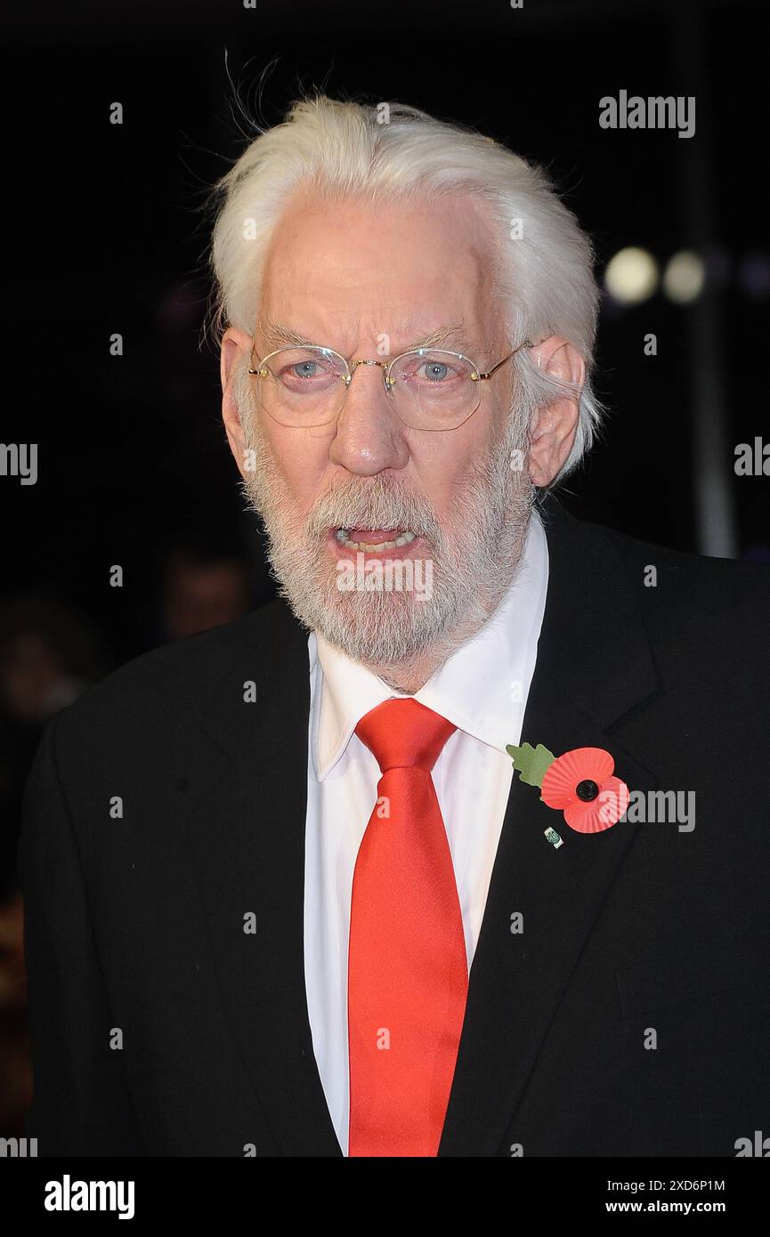 Donald Sutherland attends the World Premiere of The Hunger Games ...