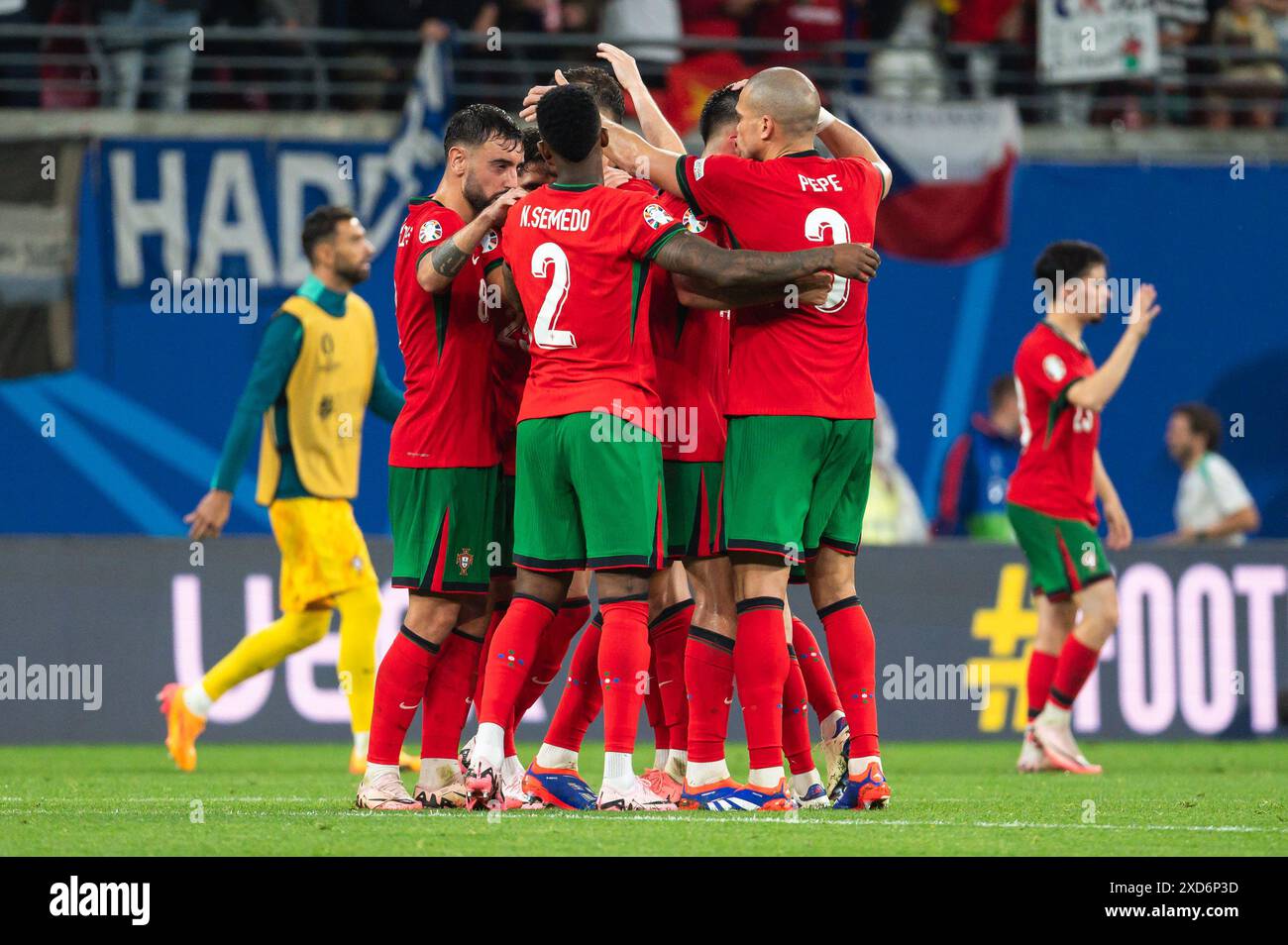 LEIPZIG, GERMANY - JUNE 18, 2024: Euro 2024 Groupe F match Portugal vs Czechia 2:1. Team of ...