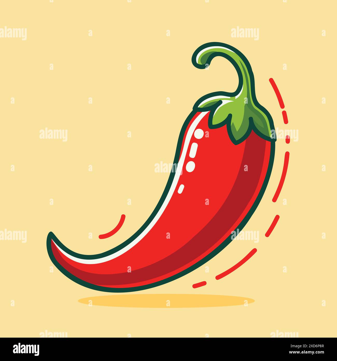 Cartoon Red Chili Pepper Illustration Stock Vector Image & Art - Alamy