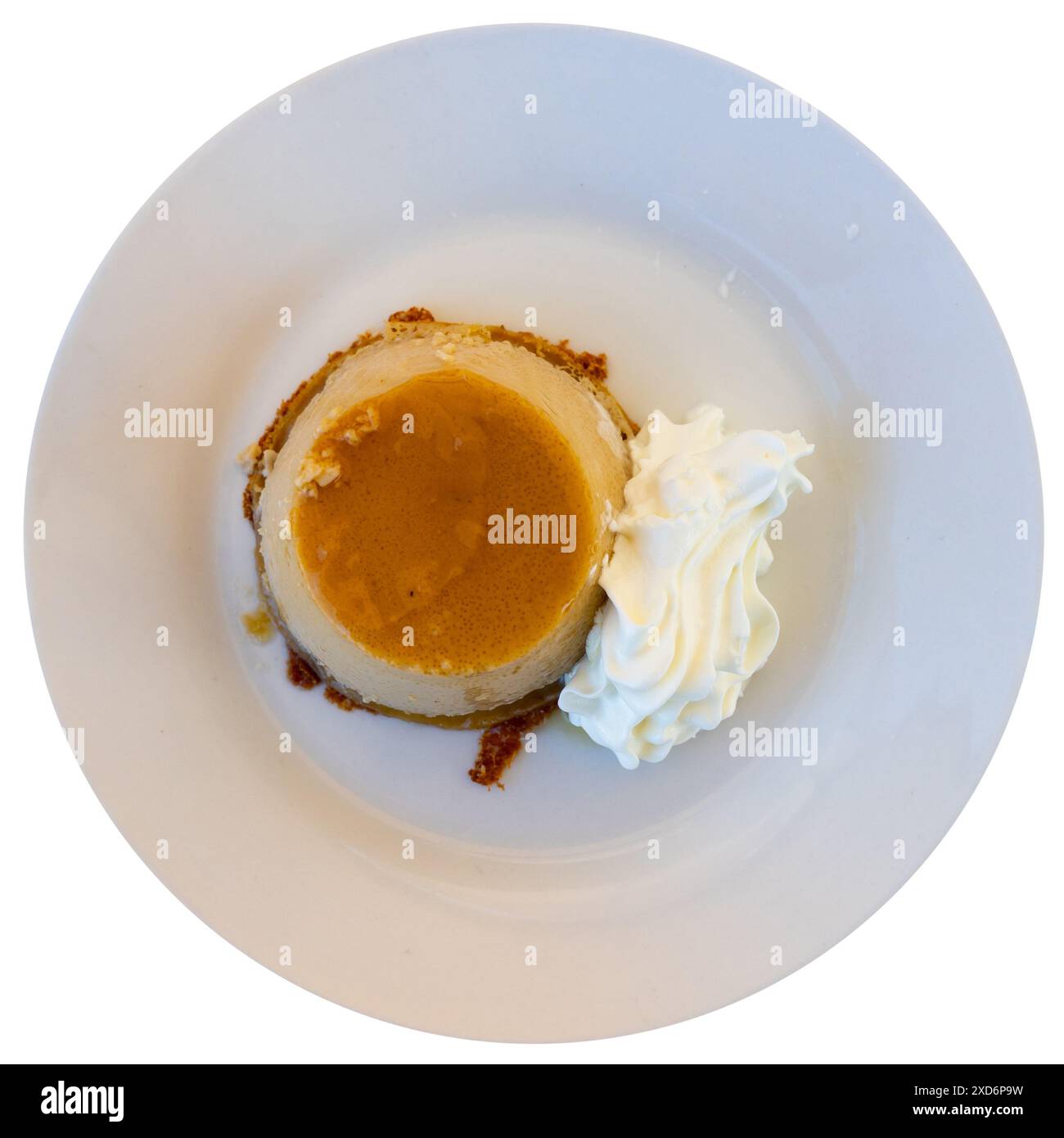 Delicate flan dessert is custard creamy delicacy made from milk, eggs ...