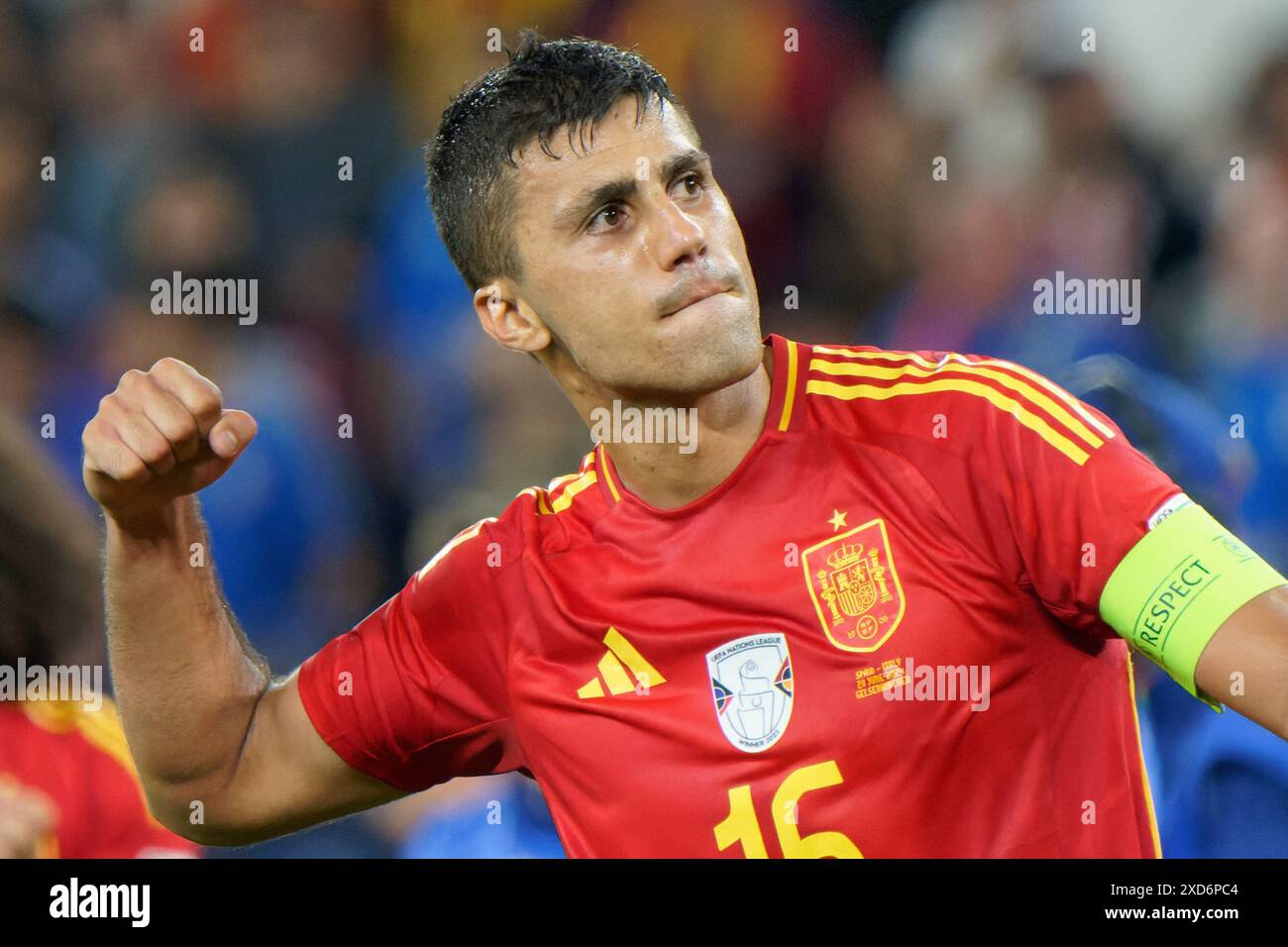 Rodri of Spain celebrates the victory during UEFA Euro 2024 - Spain vs ...