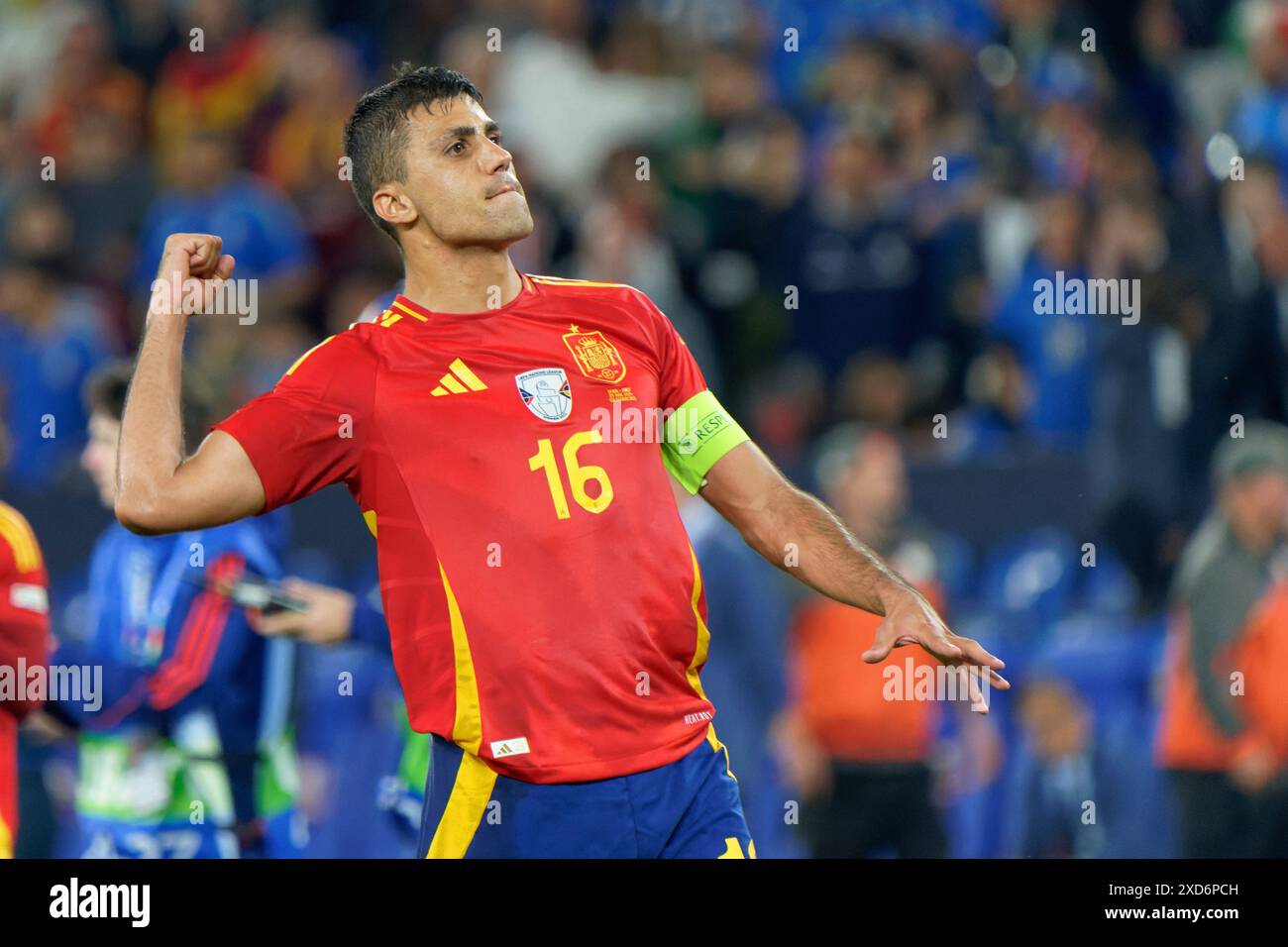 Rodri of Spain celebrates the victory during UEFA Euro 2024 - Spain vs ...