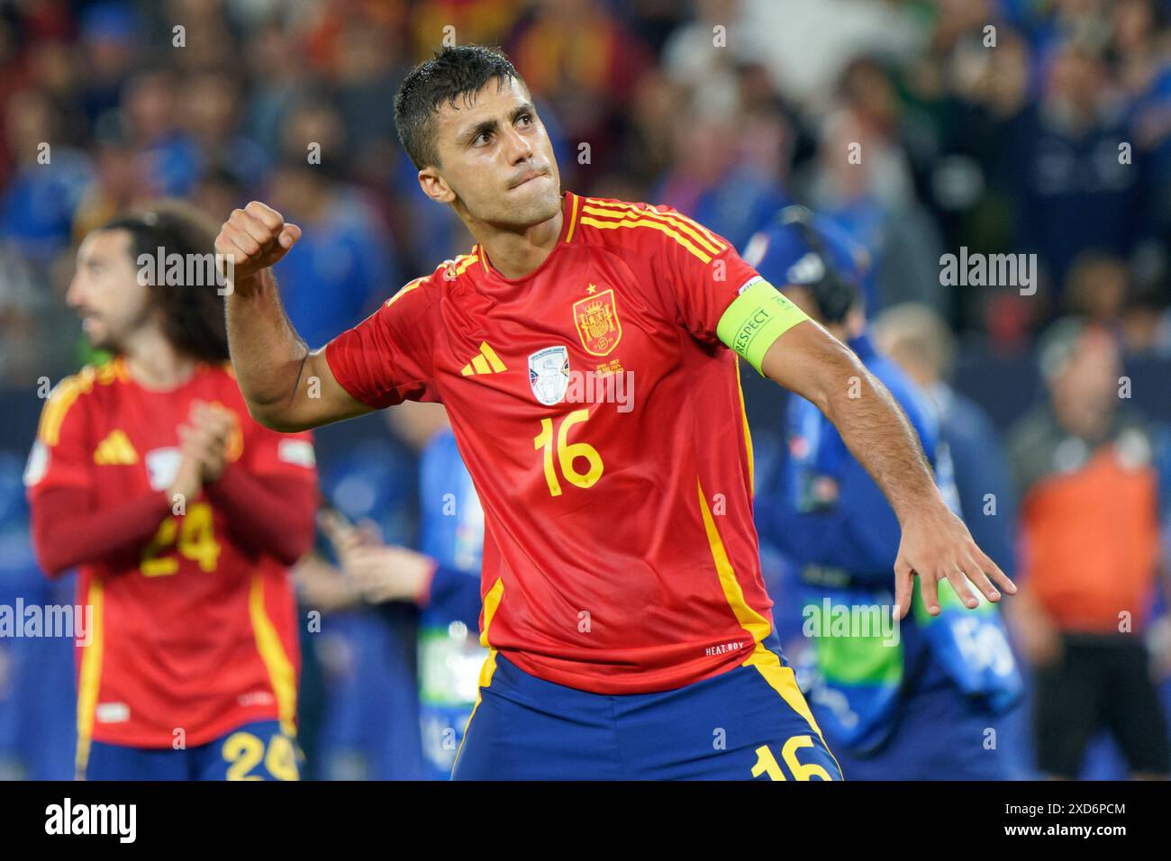 Rodri of Spain celebrates the victory during UEFA Euro 2024 - Spain vs ...
