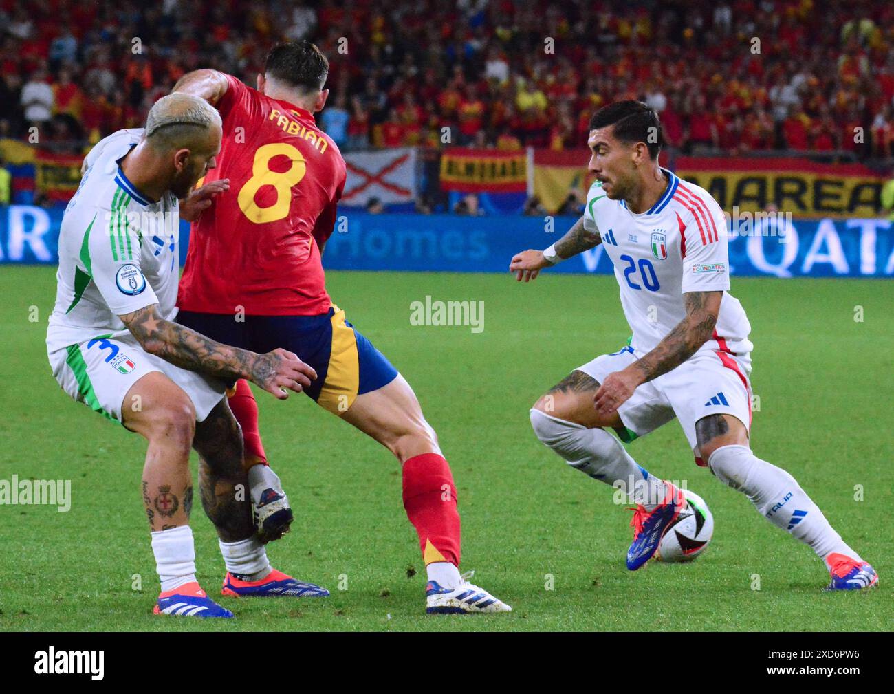Federico Di Marco (Italy) against Fabian Ruiz (Spain) during UEFA Euro ...