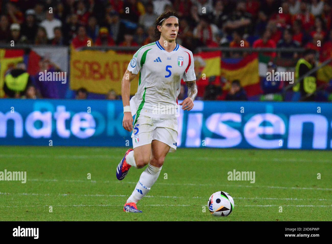 Riccardo Calafiori (Italy) in action during UEFA Euro 2024 - Spain vs ...