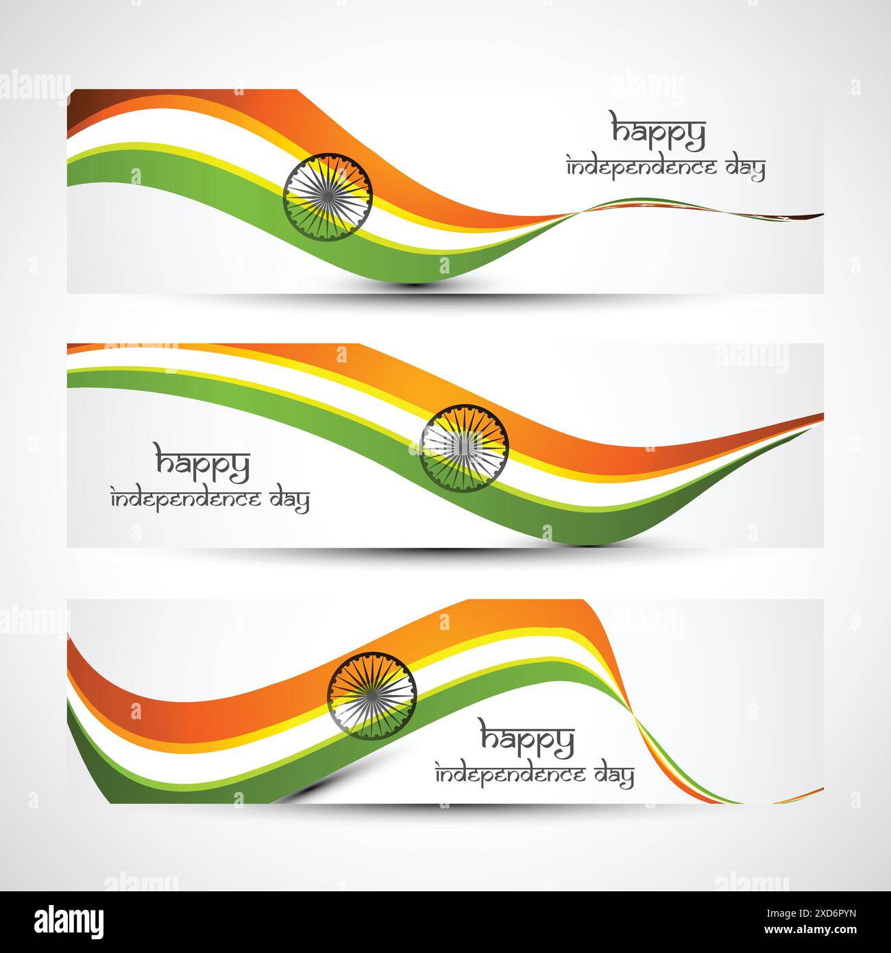 indian flag header set vector design illustration Stock Vector Image ...