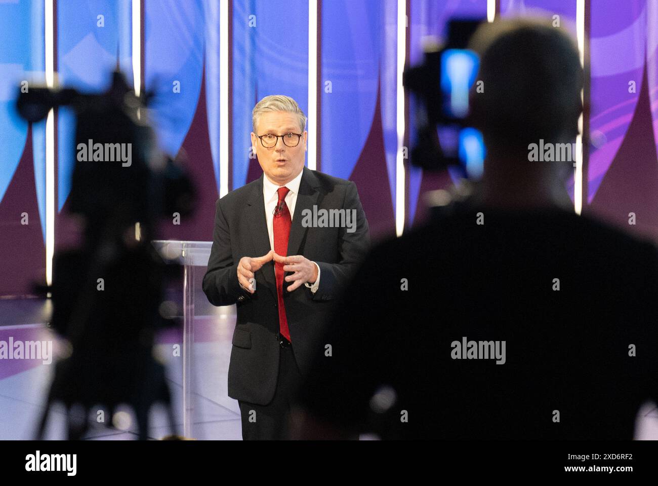 Labour leader Sir Keir Starmer speaking during a BBC Question Time ...