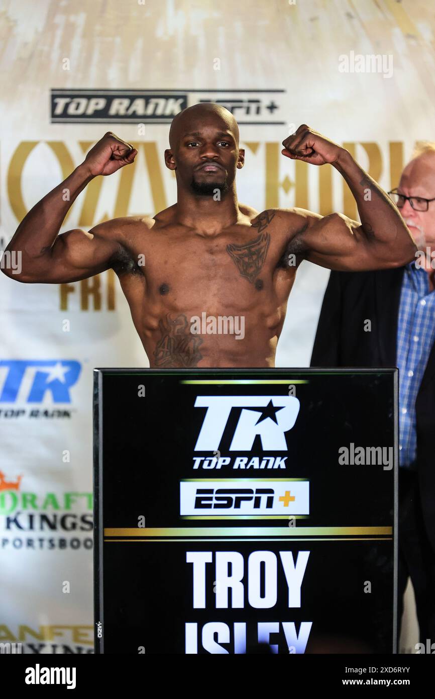 Las Vegas, NV, USA. 20th June, 2024. Middleweight Troy Isley poses ...