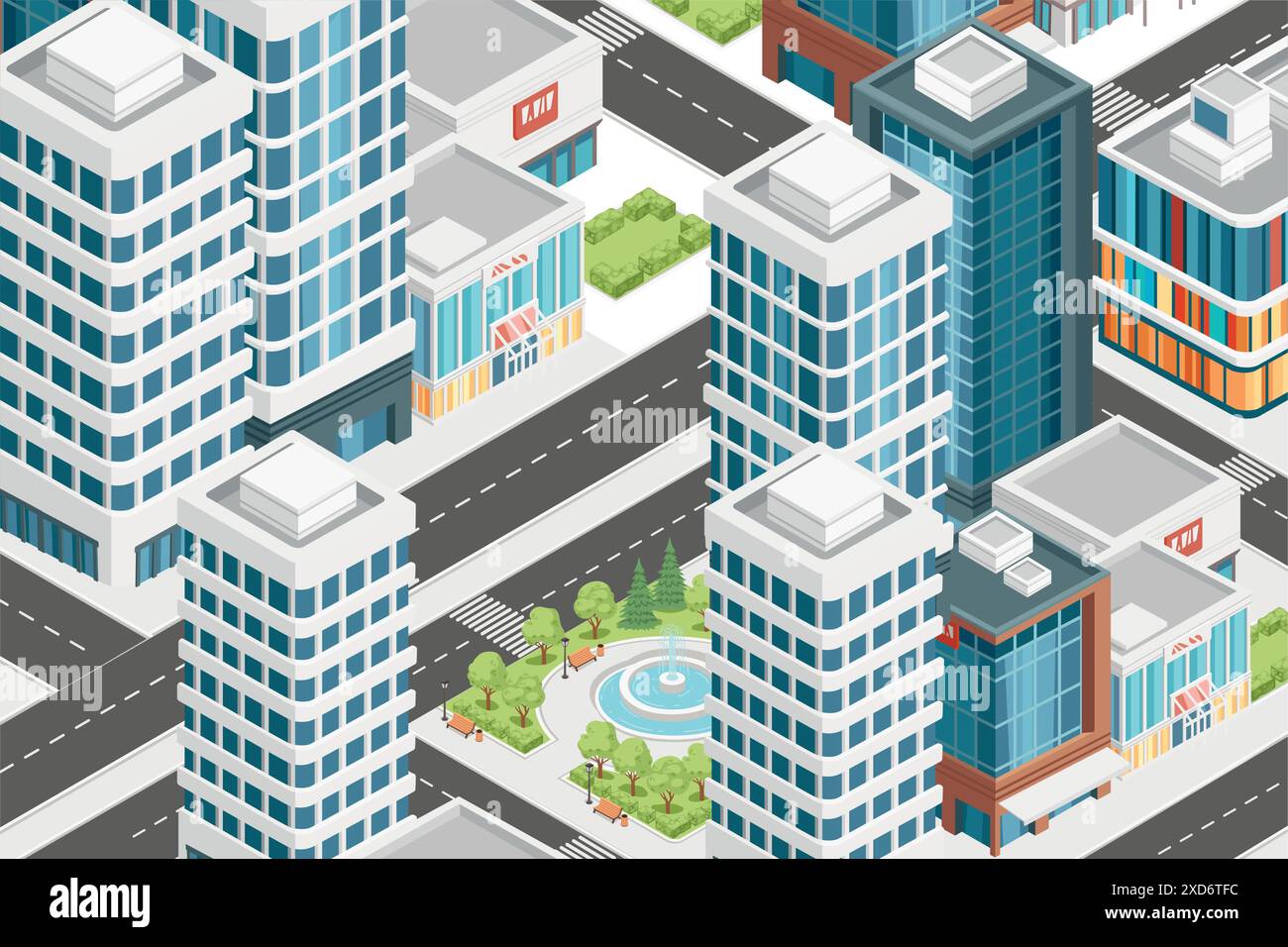 Isometric city map megalopolis hi-res stock photography and images - Alamy