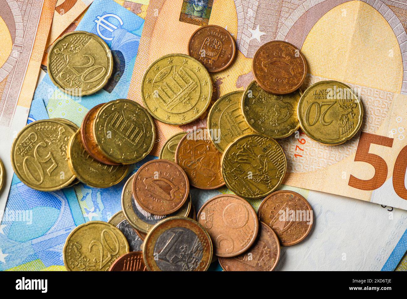 euro bills and coins - cash money 2 Stock Photo - Alamy