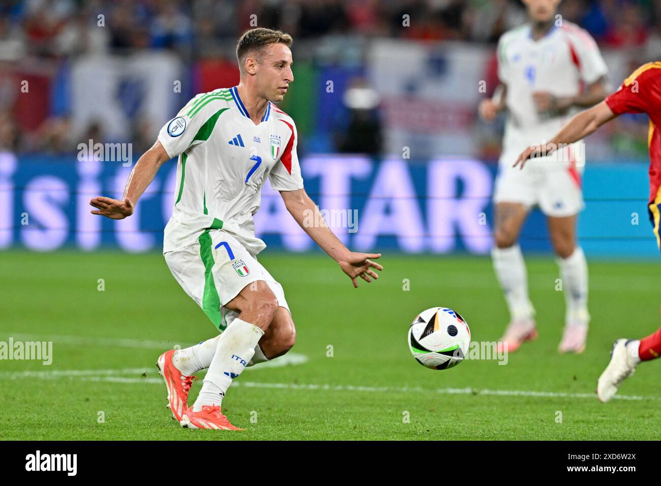 Davide Frattesi (7) of Italy pictured in action during a soccer game ...