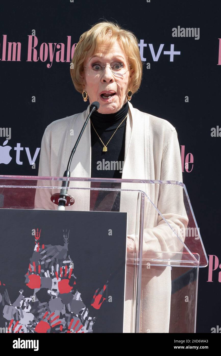 Hollywood, USA. 20th June, 2024. Carol Burnett speaks at Carol Burnett ...