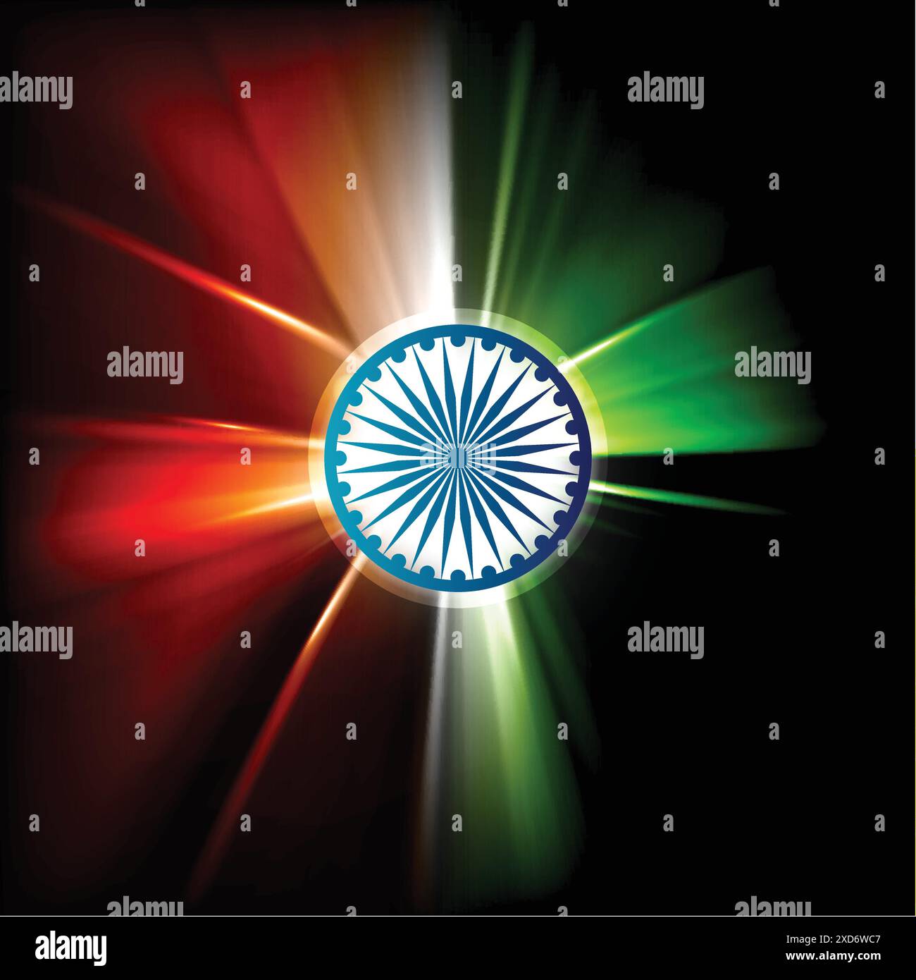shiny rays indian flag tones Stock Vector Image & Art - Alamy