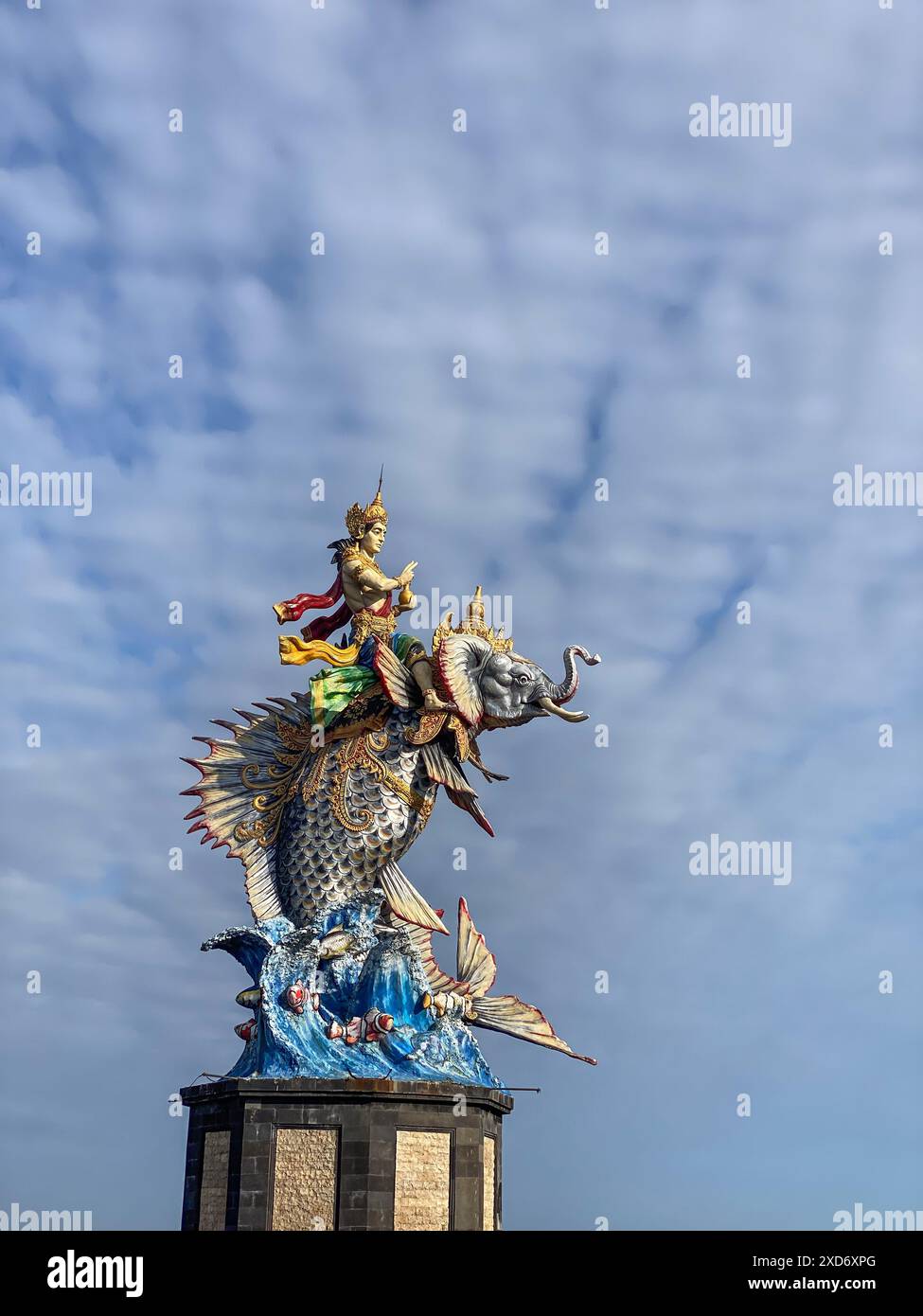 Statue Dewa Baruna and Gajah Mina at Pererenan beach, Bali Stock Photo ...