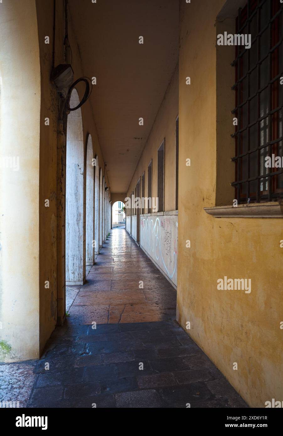 Perspective along exterior stone hi-res stock photography and images ...