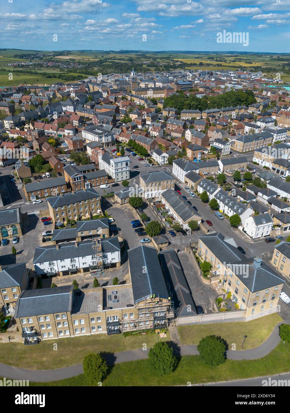 Poundbury, Dorchester, Dorset, UK. 20th June 2024. Aerial view of the ...