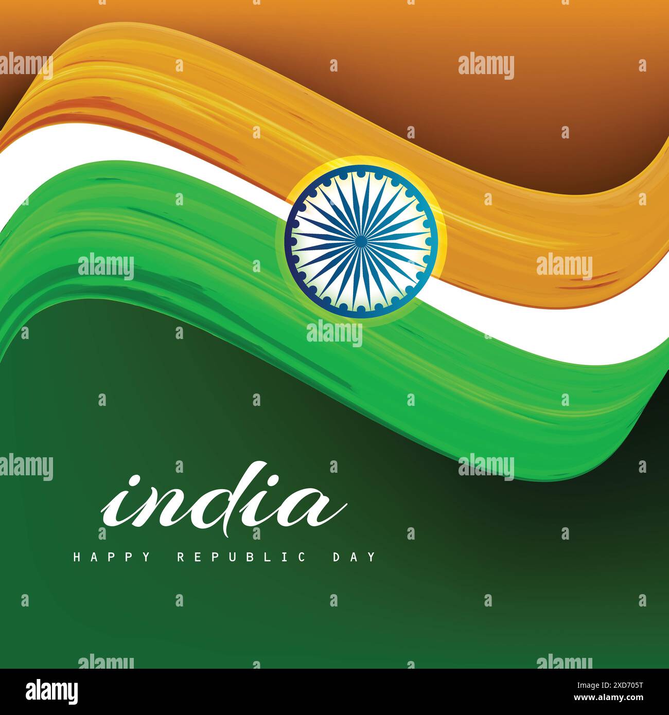 wavy tricolor indian flag vector design illustration Stock Vector Image ...