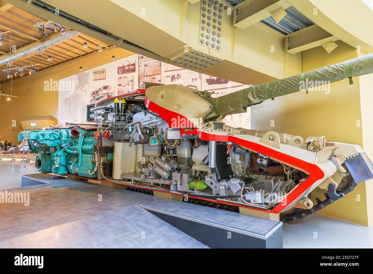 Royal Tank Museum, Amman, Jordan - May 4, 2024: British Chieftain tank displayed in splitview at ...