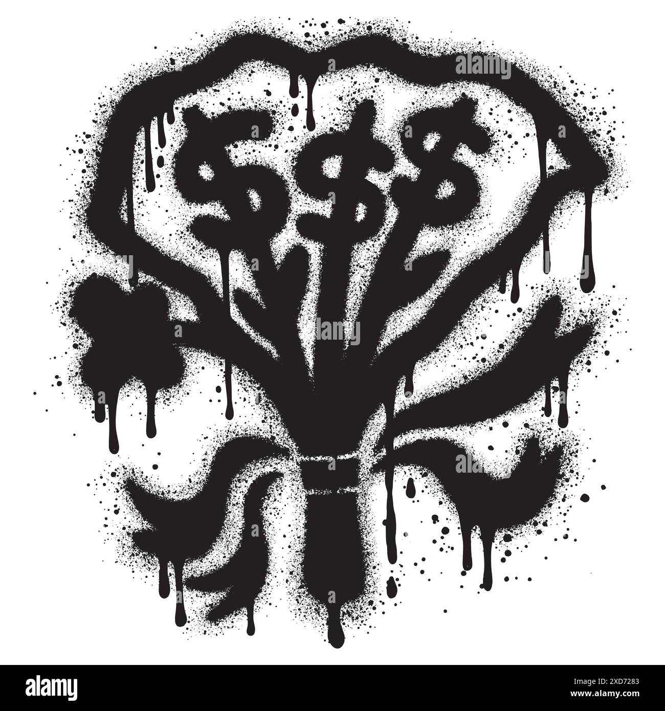 Graffiti bouquet of dollar bills sprayed with spray paint Stock Vector ...