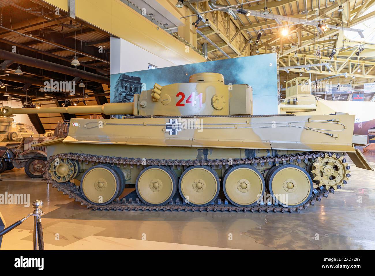 Royal Tank Museum, Amman, Jordan - May 4, 2024: Historical Tiger 1 tank ...