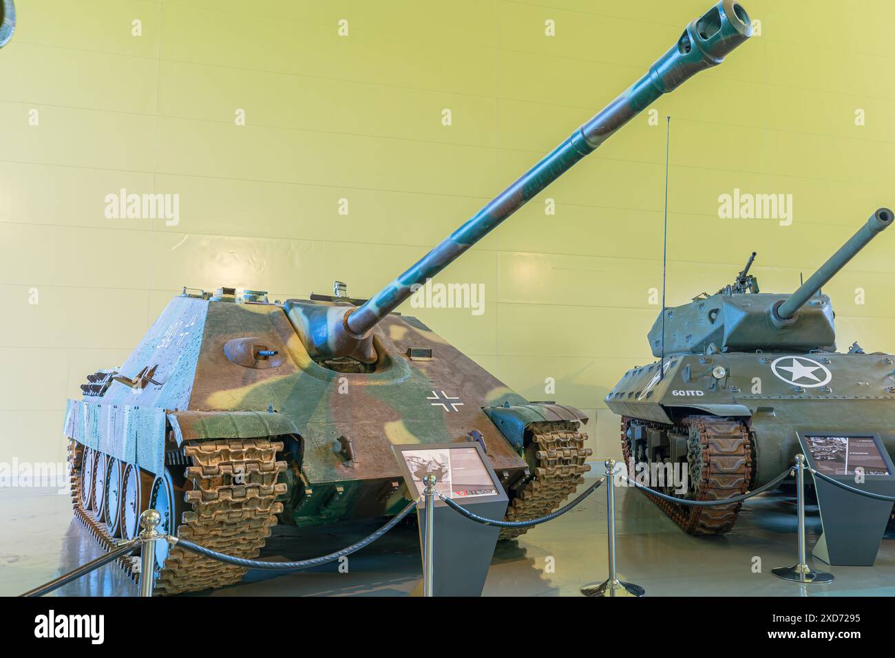 Royal Tank Museum, Amman, Jordan - May 4, 2024: Exhibit of a world war ...