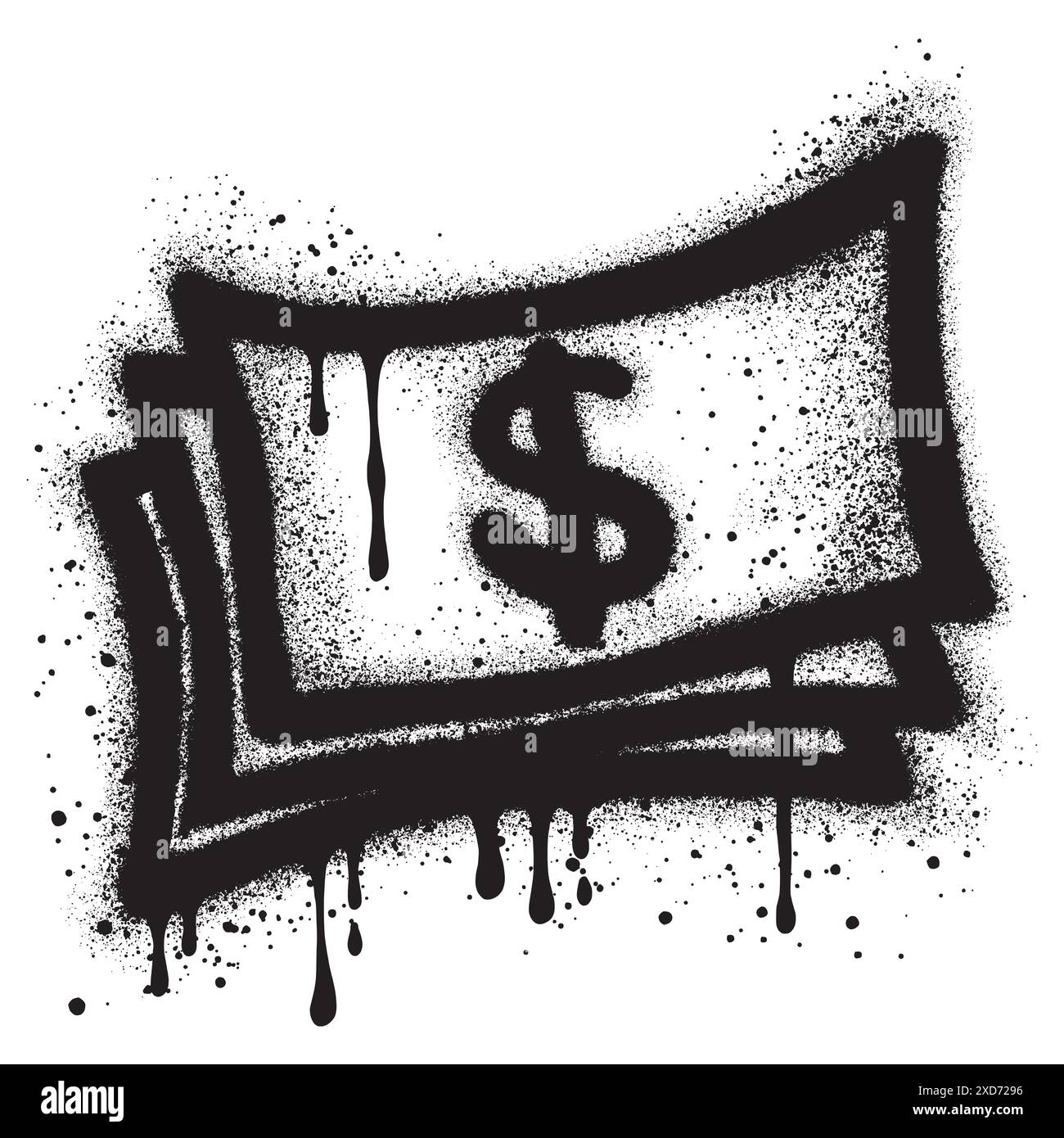 Dollar sign graffiti with black spray paint. vector illustration Stock ...