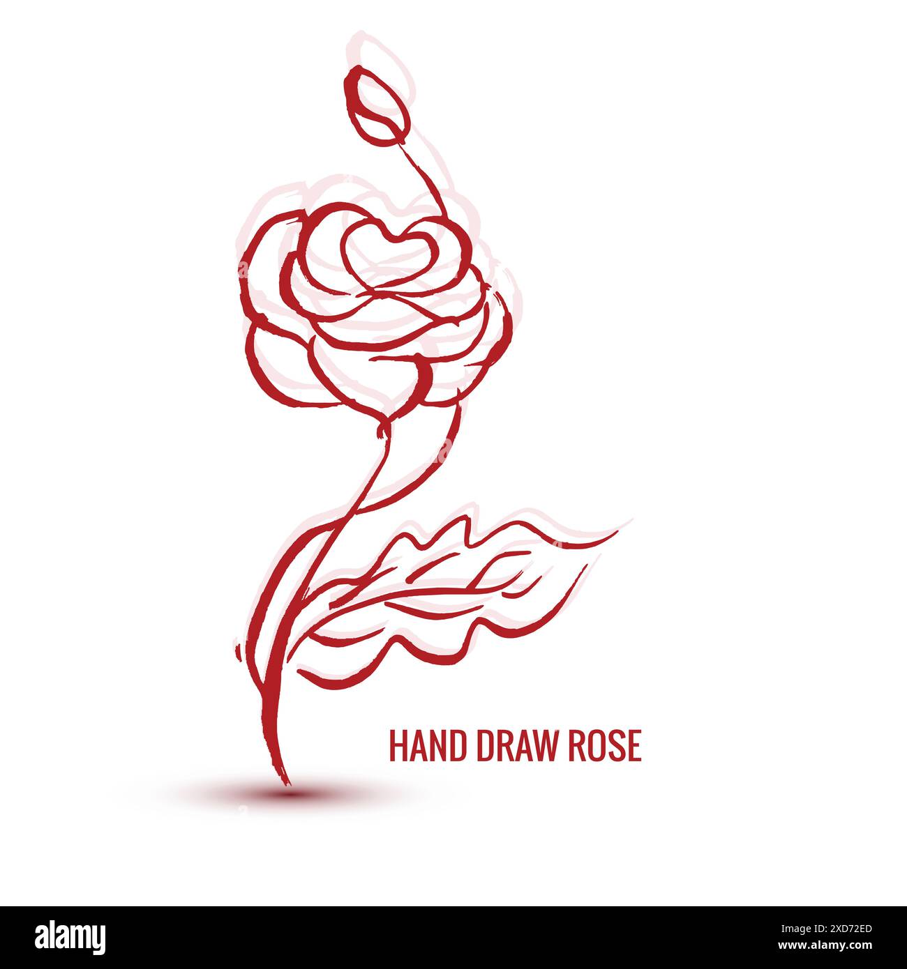 hand drawn rose vector design illustration Stock Vector Image & Art - Alamy