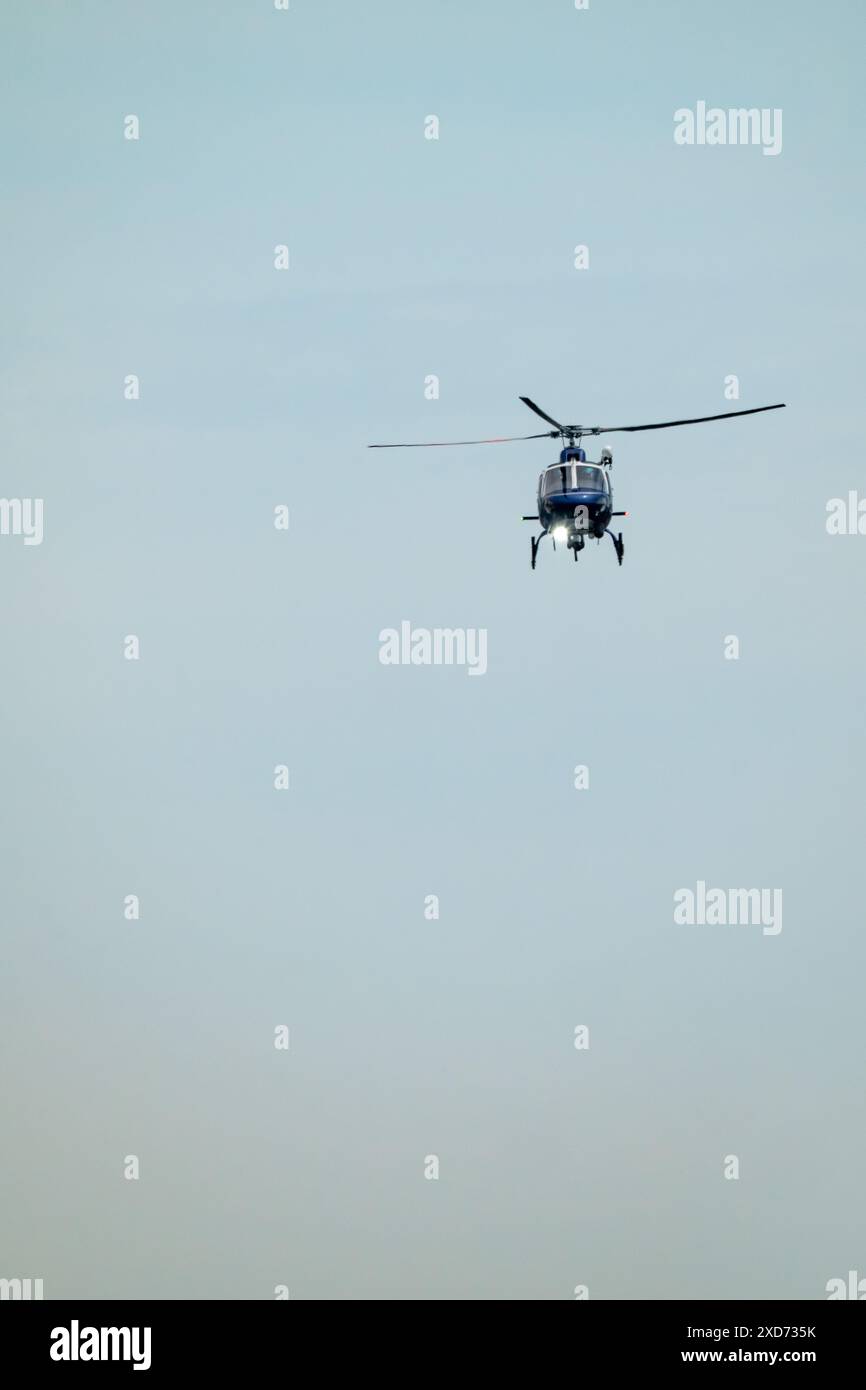Police Helicopter Flying in the Air Stock Photo - Alamy