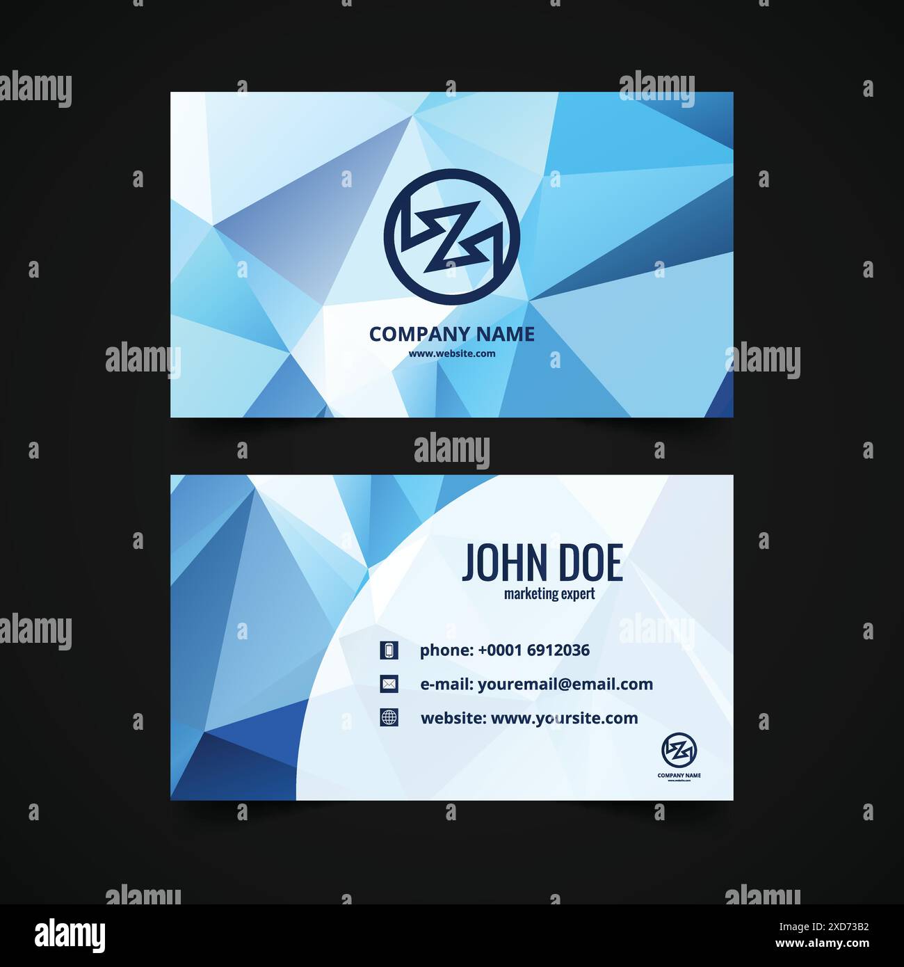blue visiting card low poly style Stock Vector Image & Art - Alamy
