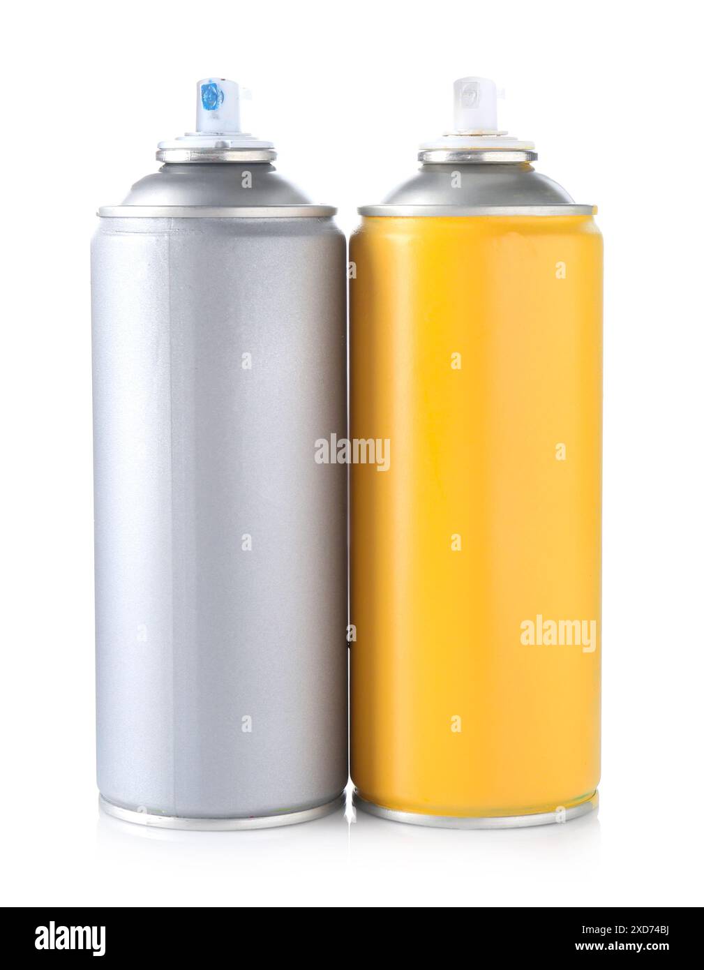 Two spray paint cans isolated on white Stock Photo - Alamy