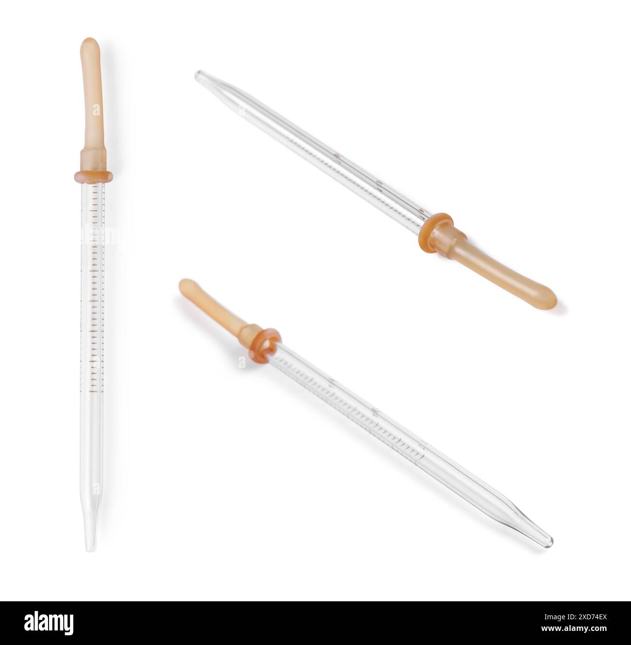 Pipettes isolated on white, set. Medical equipment Stock Photo - Alamy