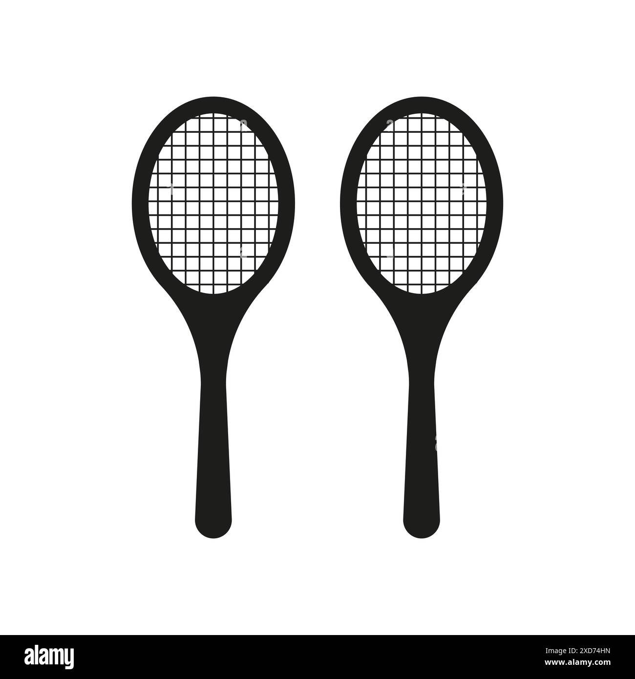 Tennis racket icons. Black and white. Vector sports symbols. Athletic ...