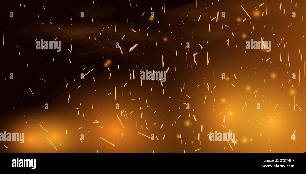 Fire smoke flame effect overlay sparks background. Glow from the fire ...