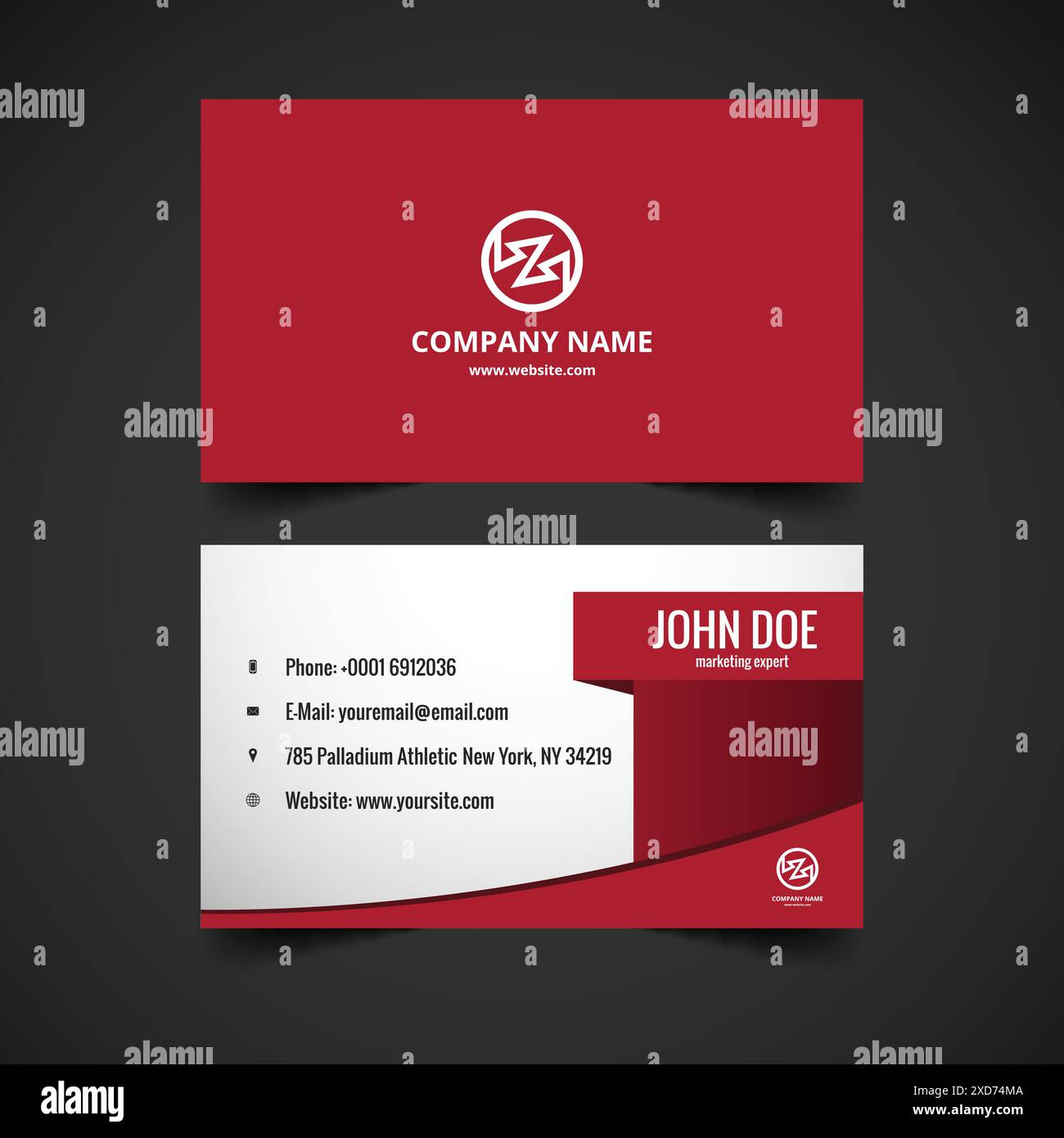 modern stylish visiting card color red Stock Vector Image & Art - Alamy