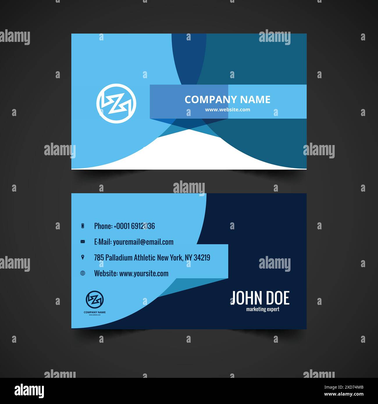 visiting card blue tones vector design illustration Stock Vector Image ...
