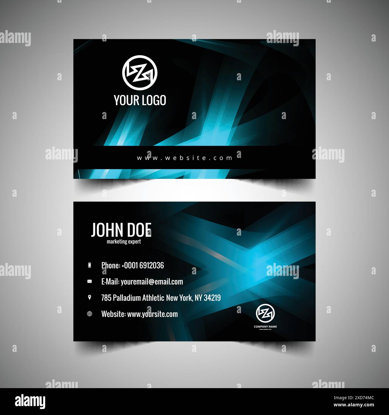 shiny blue visiting card vector design illustration Stock Vector Image ...