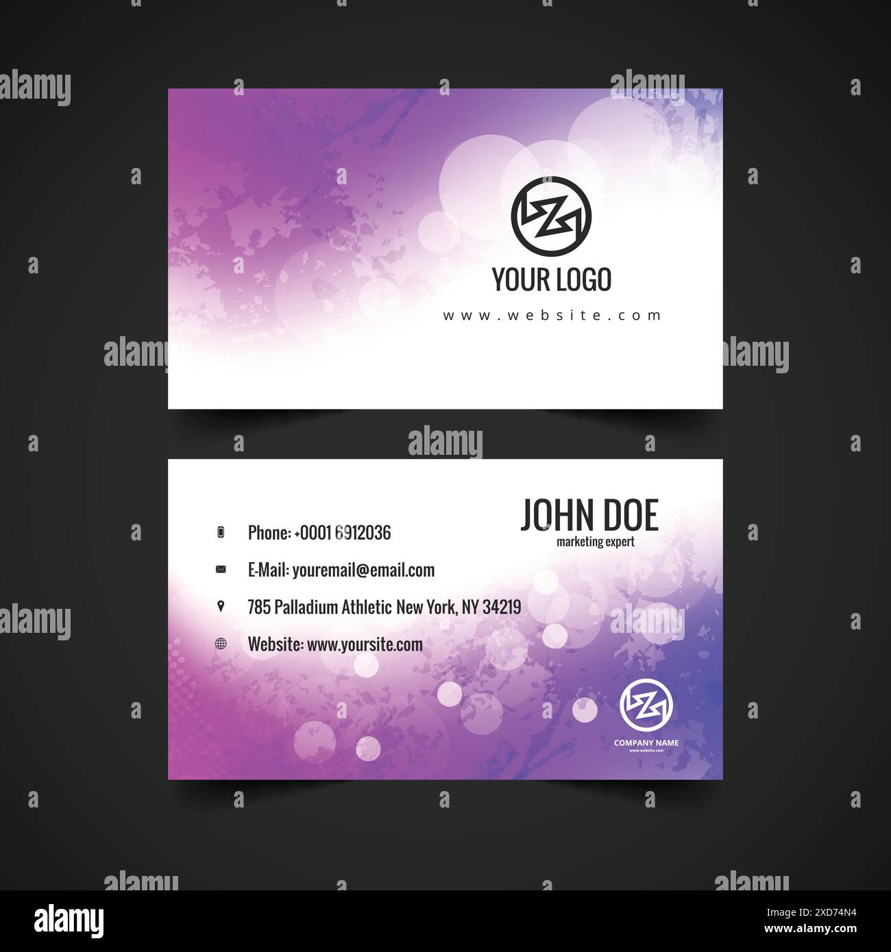 Purple business card Stock Vector Images - Alamy