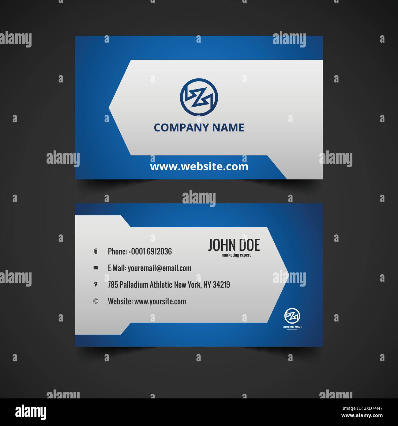 creative blue color business card Stock Vector Image & Art - Alamy